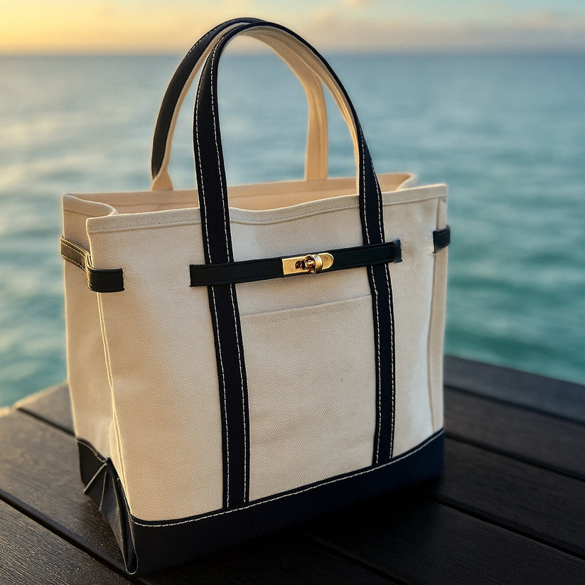 Classic Black Luxury Boat Tote Boatkin | Small Batch Coastal Bag ...